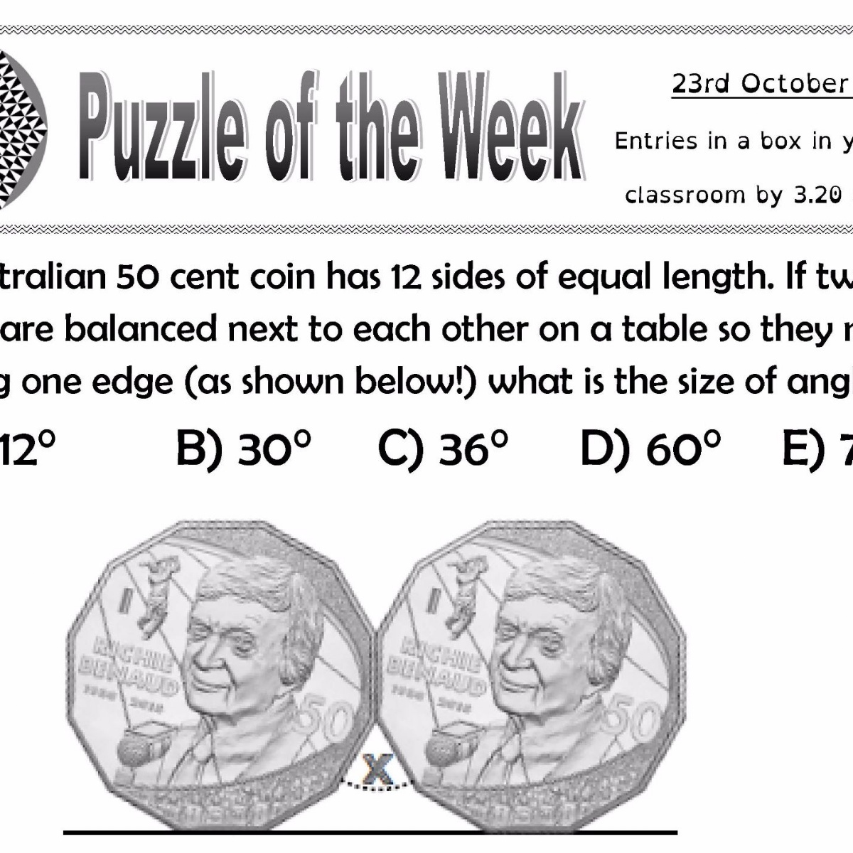 Silverdale School - Maths Puzzle of the Week